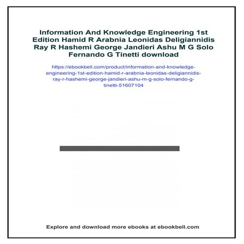 Information And Knowledge Engineering 1st Edition Hamid R Arabnia Leonidas Deligiannidis Ray R ...
