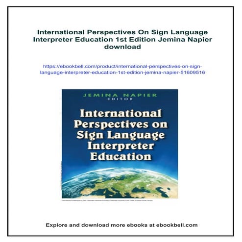 International Perspectives On Sign Language Interpreter Education 1st ...