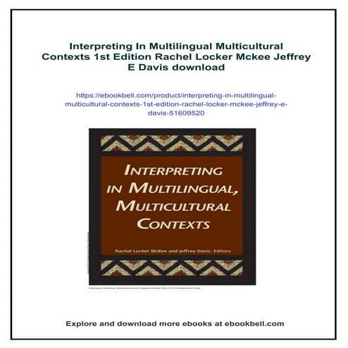 Interpreting In Multilingual Multicultural Contexts 1st Edition Rachel ...