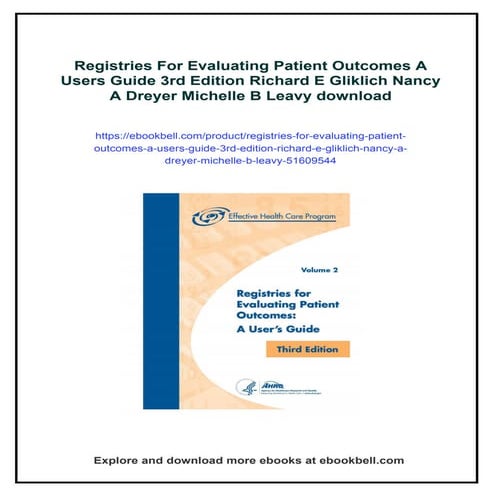 Registries For Evaluating Patient Outcomes A Users Guide 3rd Edition ...