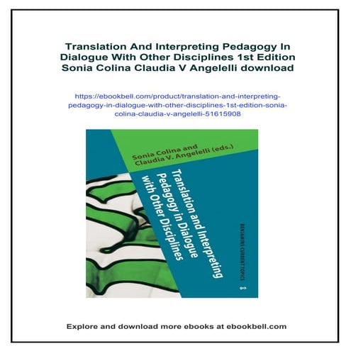 Translation And Interpreting Pedagogy In Dialogue With Other ...