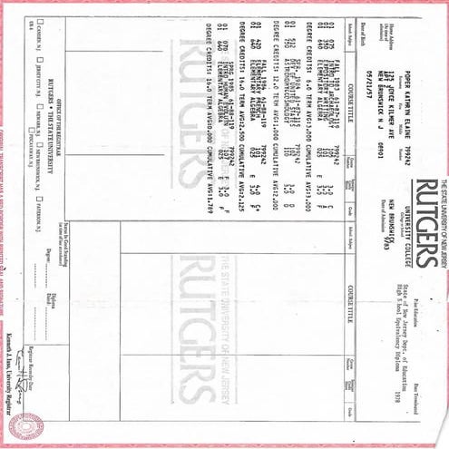 Rutgers Transcript | PDF