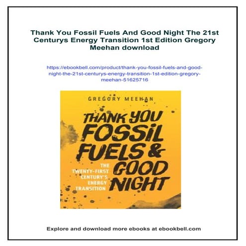 Thank You Fossil Fuels And Good Night The 21st Centurys Energy ...