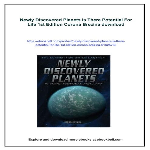 Newly Discovered Planets Is There Potential For Life 1st Edition Corona ...