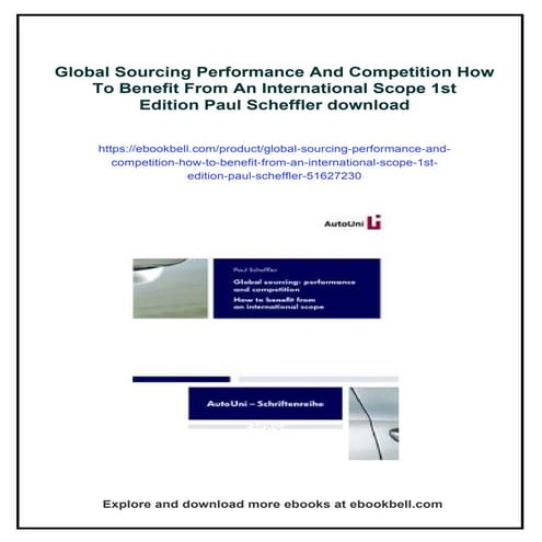 Global Sourcing Performance And Competition How To Benefit From An ...