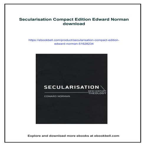 Secularisation Compact Edition Edward Norman | PDF