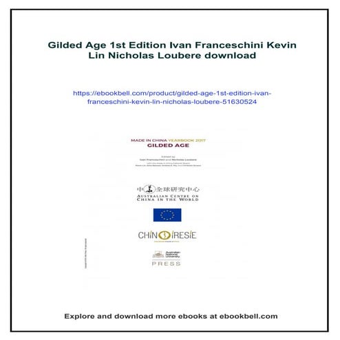 Gilded Age 1st Edition Ivan Franceschini Kevin Lin Nicholas Loubere | PDF