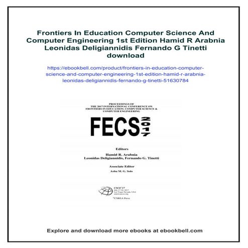 Frontiers In Education Computer Science And Computer Engineering 1st Edition Hamid R Arabnia ...
