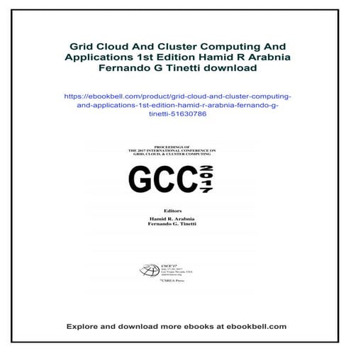 Grid Cloud And Cluster Computing And Applications 1st Edition Hamid R Arabnia Fernando G Tinetti ...