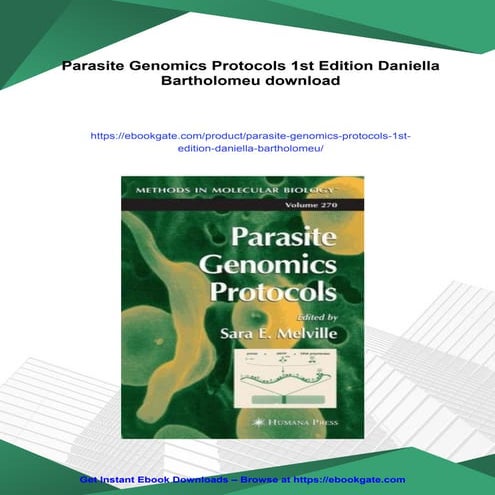 Parasite Genomics Protocols 1st Edition Daniella Bartholomeu | PDF