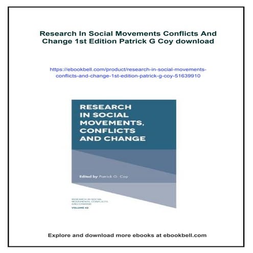 Research In Social Movements Conflicts And Change 1st Edition Patrick G ...
