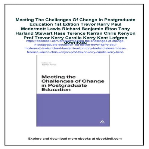 Meeting The Challenges Of Change In Postgraduate Education 1st Edition ...