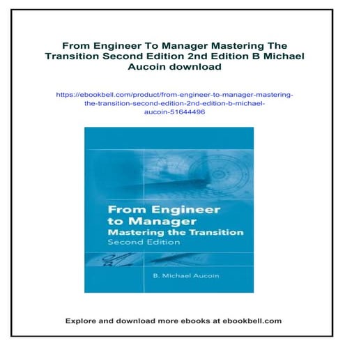From Engineer To Manager Mastering The Transition Second Edition 2nd ...