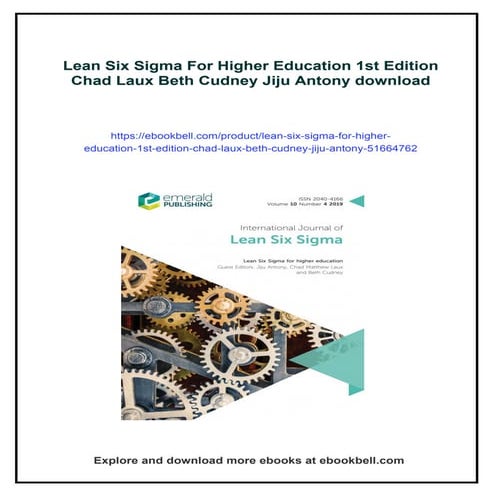 Lean Six Sigma For Higher Education 1st Edition Chad Laux Beth Cudney ...