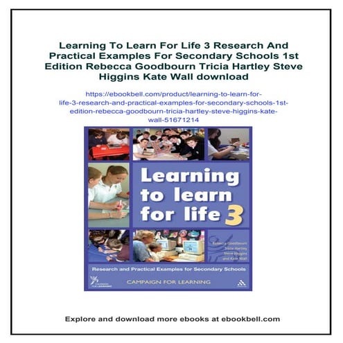 Learning To Learn For Life 3 Research And Practical Examples For ...