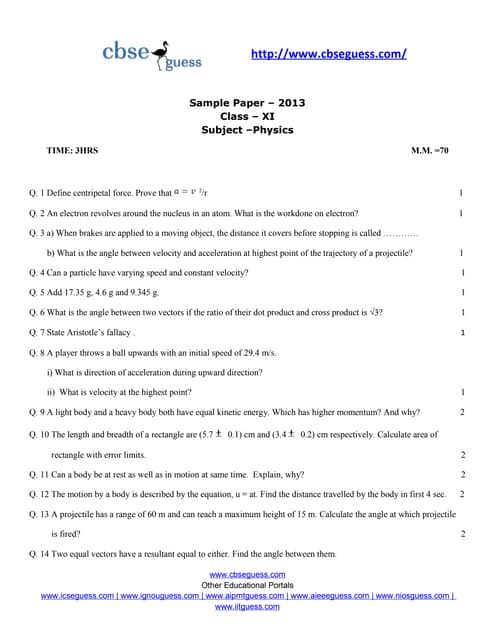 700000223 cbse 11_physics_sample_paper1 | PDF