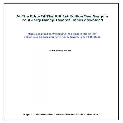 At The Edge Of The Rift 1st Edition Sue Gregory Paul Jerry Nancy ...