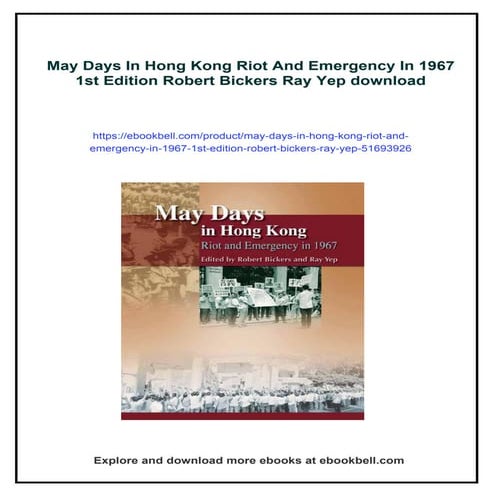 May Days In Hong Kong Riot And Emergency In 1967 1st Edition Robert ...