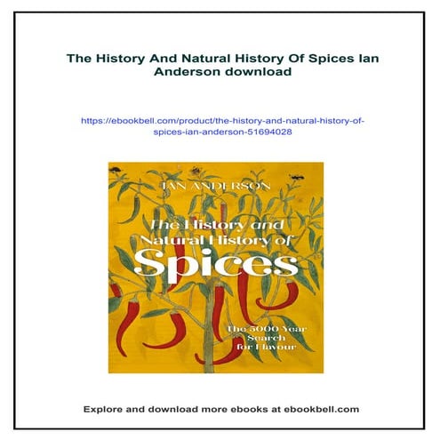 The History And Natural History Of Spices Ian Anderson | PDF