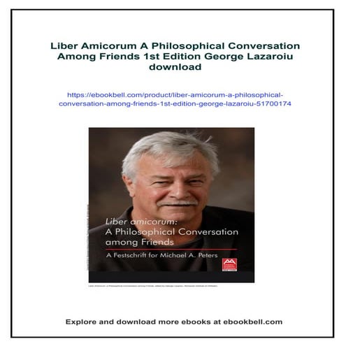 Liber Amicorum A Philosophical Conversation Among Friends 1st Edition ...