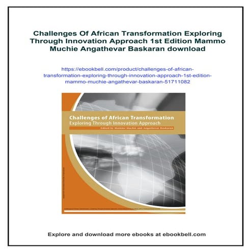 Challenges Of African Transformation Exploring Through Innovation Approach 1st Edition Mammo ...