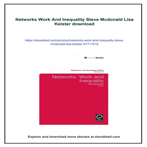 Networks Work And Inequality Steve Mcdonald Lisa Keister | PDF
