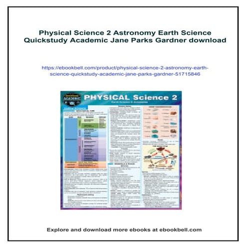 Physical Science 2 Astronomy Earth Science Quickstudy Academic Jane Parks Gardner | PDF