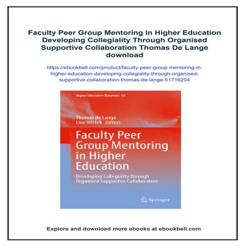 Faculty Peer Group Mentoring In Higher Education Developing ...