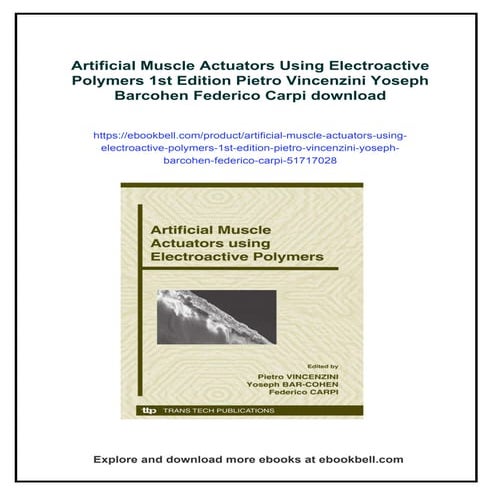 Artificial Muscle Actuators Using Electroactive Polymers 1st Edition Pietro Vincenzini Yoseph ...