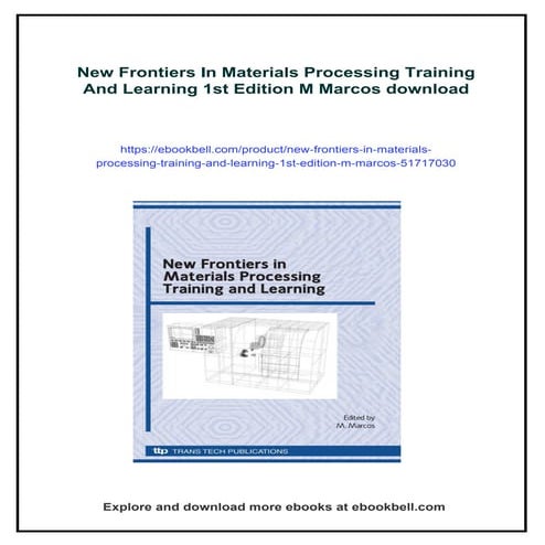 New Frontiers In Materials Processing Training And Learning 1st Edition M Marcos | PDF