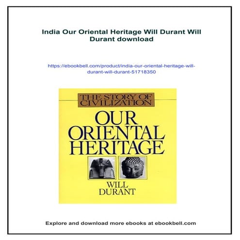 India Our Oriental Heritage Will Durant Will Durant | PDF