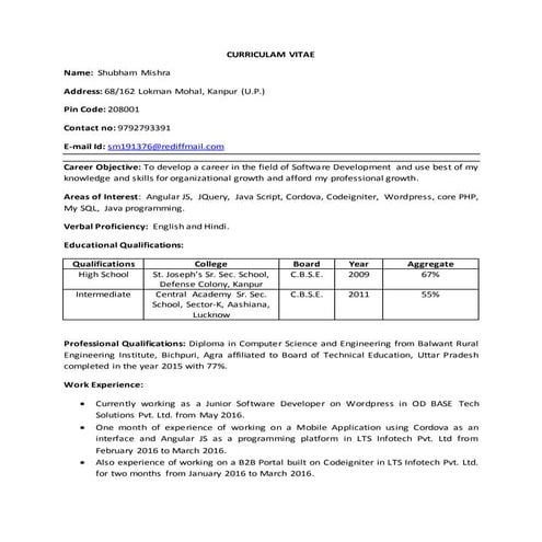 CURRICULAM VITAE | DOCX