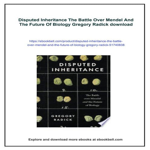 Disputed Inheritance The Battle Over Mendel And The Future Of Biology ...