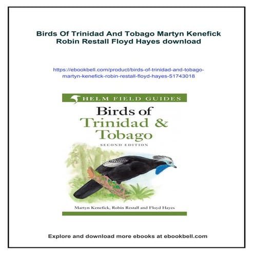 Birds Of Trinidad And Tobago Martyn Kenefick Robin Restall Floyd Hayes ...
