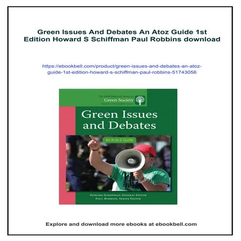 Green Issues And Debates An Atoz Guide 1st Edition Howard S Schiffman ...