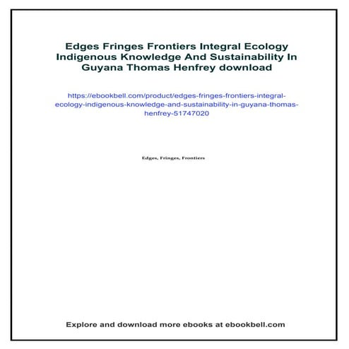 Edges Fringes Frontiers Integral Ecology Indigenous Knowledge And ...
