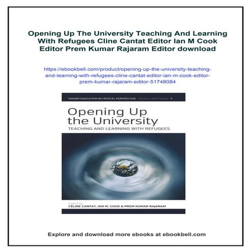 Opening Up The University Teaching And Learning With Refugees Cline ...
