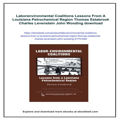 Laborenvironmental Coalitions Lessons From A Louisiana Petrochemical ...