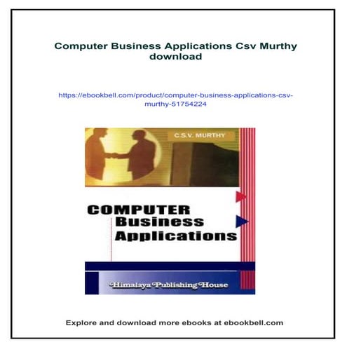 Computer Business Applications Csv Murthy | PDF
