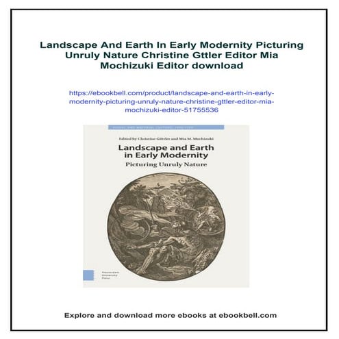 Landscape And Earth In Early Modernity Picturing Unruly Nature ...