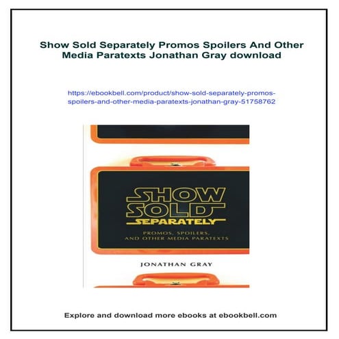 Show Sold Separately Promos Spoilers And Other Media Paratexts Jonathan ...