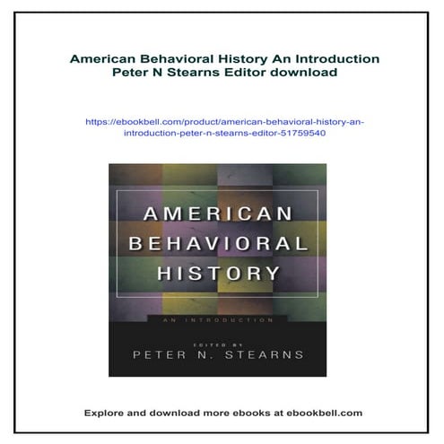 American Behavioral History An Introduction Peter N Stearns Editor | PDF