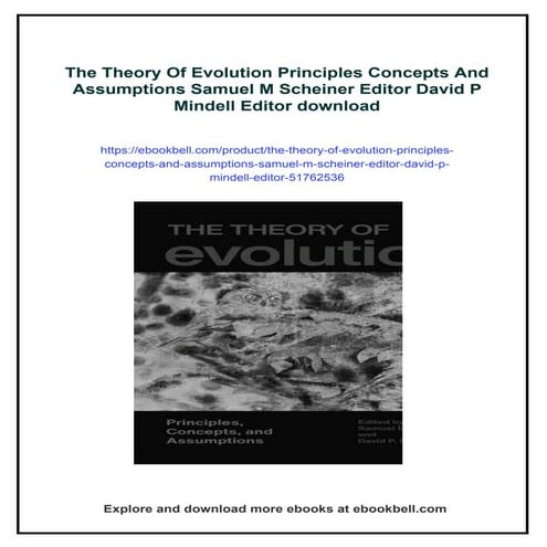 The Theory Of Evolution Principles Concepts And Assumptions Samuel M ...
