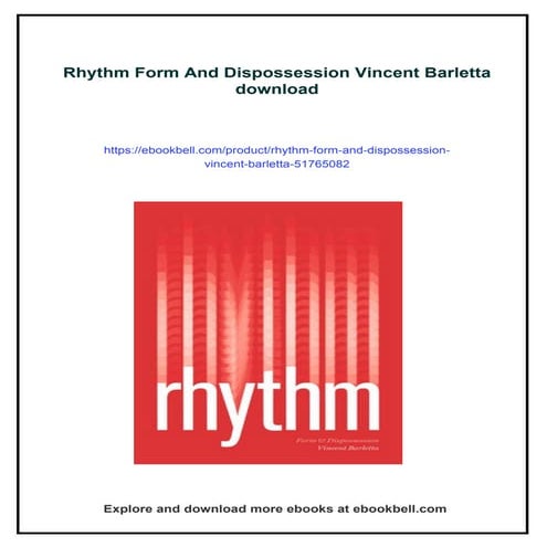 Rhythm Form And Dispossession Vincent Barletta | PDF