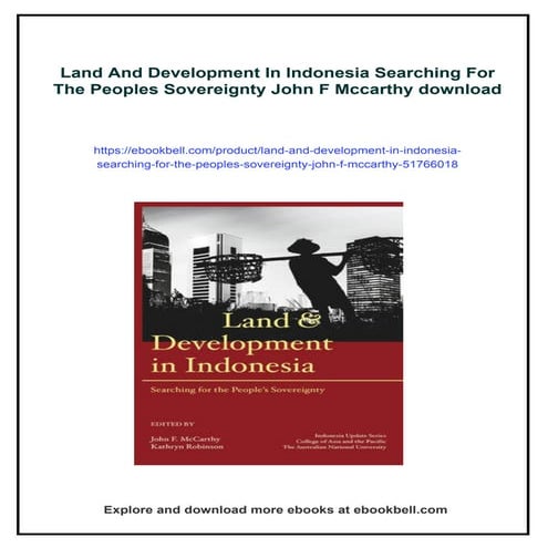 Land And Development In Indonesia Searching For The Peoples Sovereignty ...