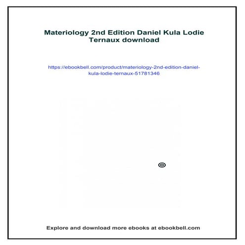 Materiology 2nd Edition Daniel Kula Lodie Ternaux | PDF