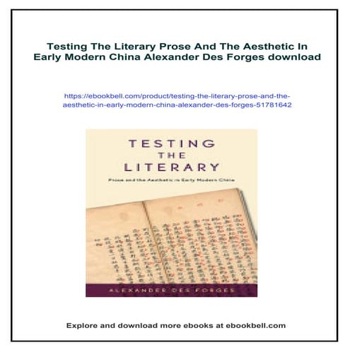 Testing The Literary Prose And The Aesthetic In Early Modern China ...