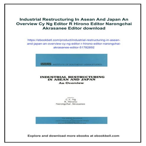 Industrial Restructuring In Asean And Japan An Overview Cy Ng Editor R Hirono Editor Narongchai ...