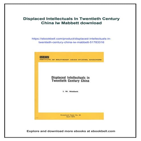 Displaced Intellectuals In Twentieth Century China Iw Mabbett | PDF