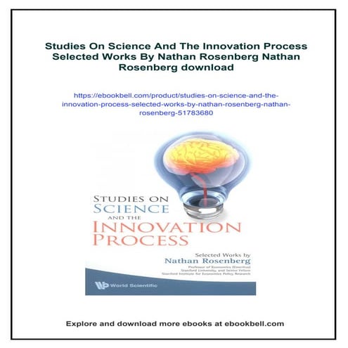 Studies On Science And The Innovation Process Selected Works By Nathan ...